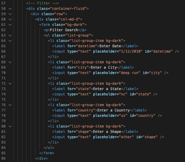 GitHub - pavlarsen/UFOs: Filtering data with Javascript