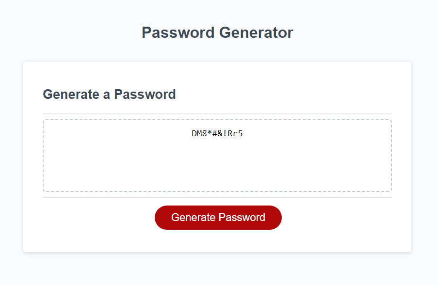 GitHub - JoshuaEspinal/password-generator