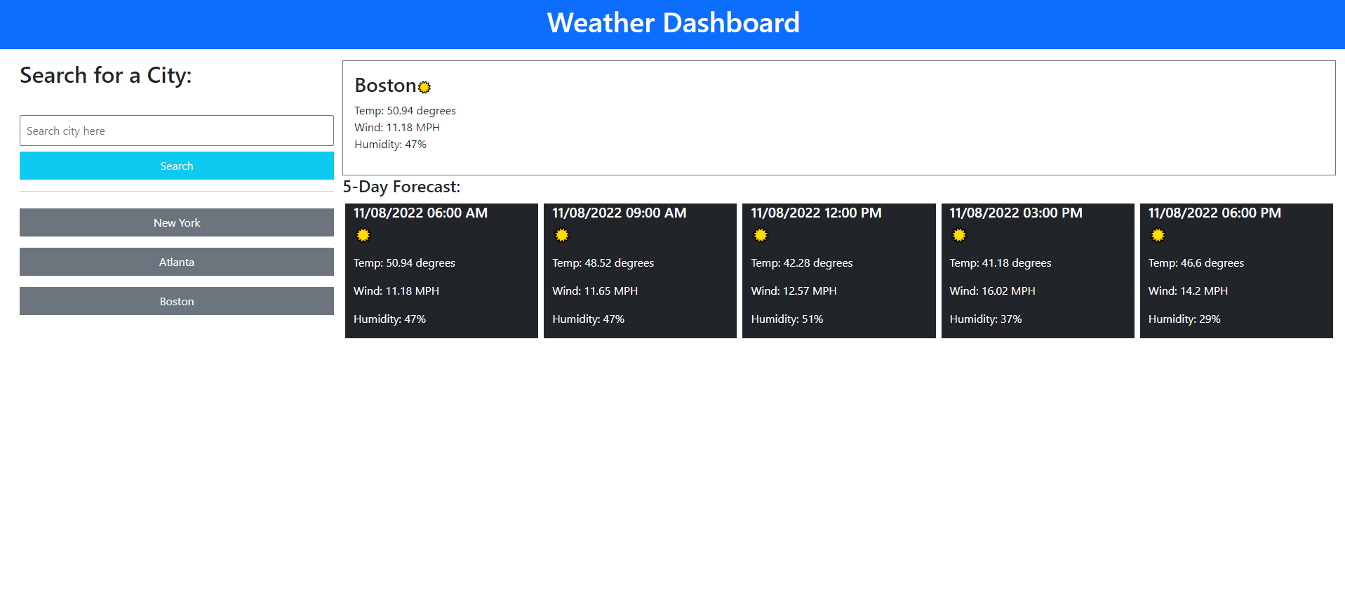 GitHub - JoshuaEspinal/weather-dashboard