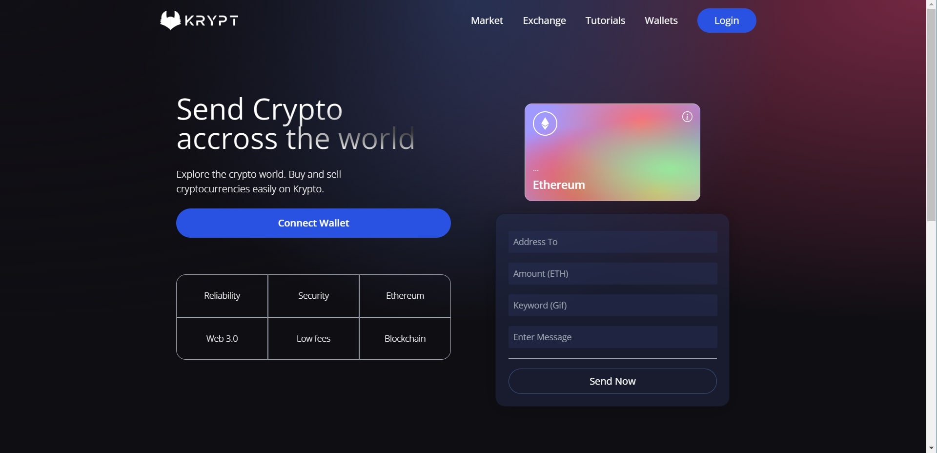 Github Jayanand05 Krypt Web App Web App That Allows You To Send Eth With Your Personal Message