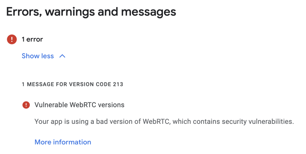 Your app uses a bad version of webrtc · Issue #1300 · react-native ... Your app uses a bad version of webrtc · Issue #1300 · react-native ...