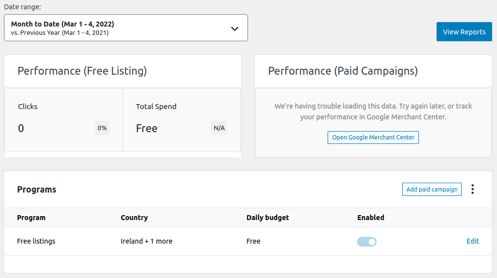 Performance data error always links to MerchantCenter · Issue #1285 ...