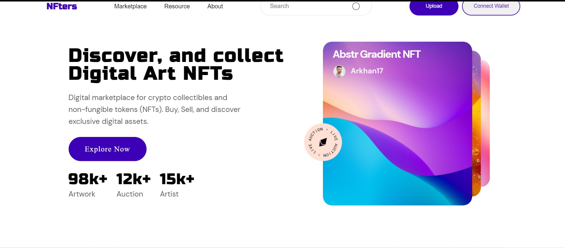 GitHub - charlsjay/nfters: This is the landing page UI for the NFT marketplace. Built with HTML ...