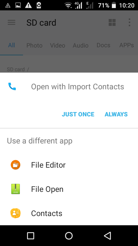 Not showing all the apps that can open vcard files · Issue #246 · SimpleMobileTools/Simple-File ...