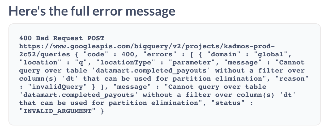 Add Support For Bigquery Partition Filter Requirements · Issue 27748 · Metabasemetabase · Github