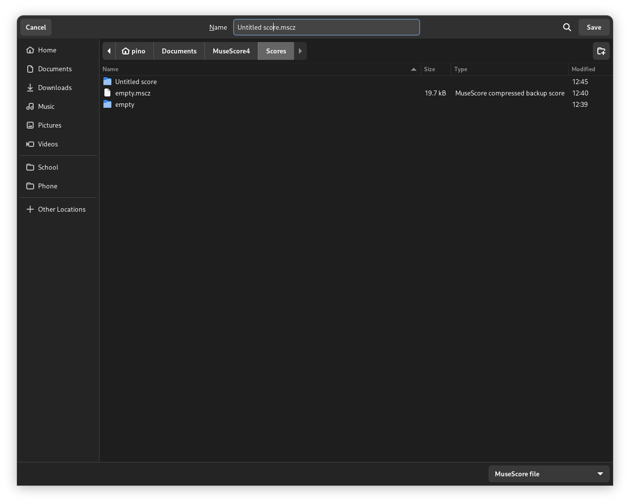 Saving A Score Without File Extension Saves The File As A Folder Not As A Mscz File · Issue