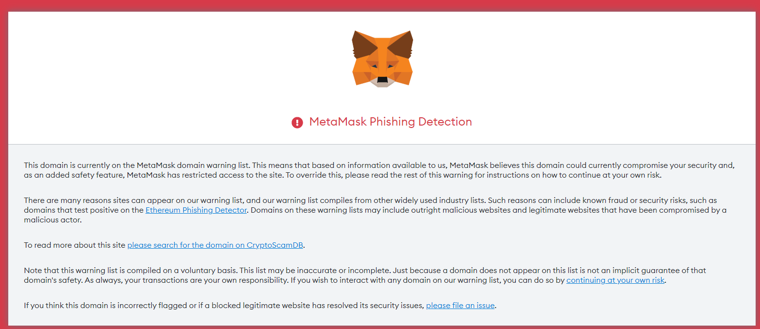 Domain Flagged As Malicious But Is Clear Fincitybg · Issue 8490 · Metamasketh Phishing 
