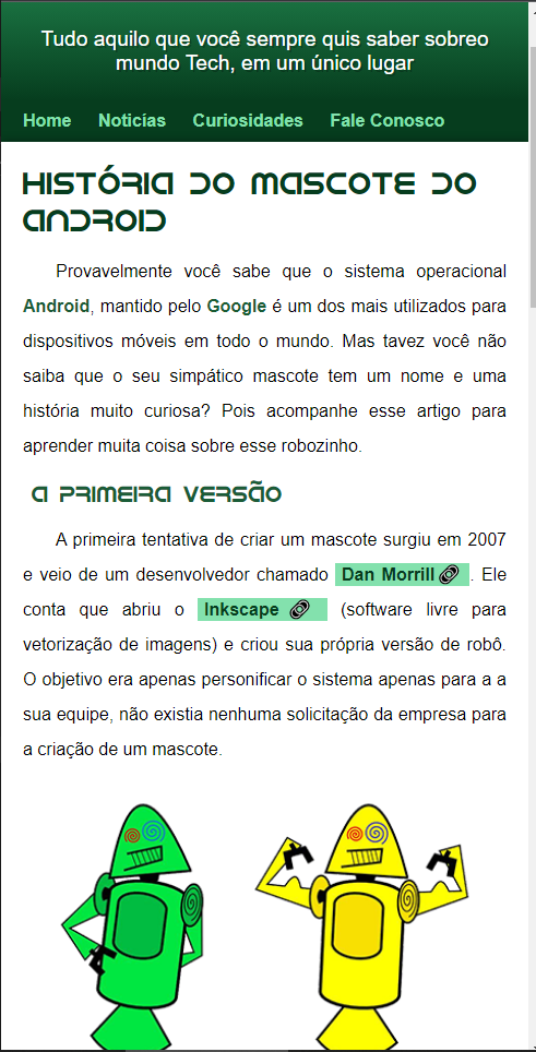 GitHub - zMarcio/Android: Primeiro site desenvolvido com html detalhado, em links, header, nav ...