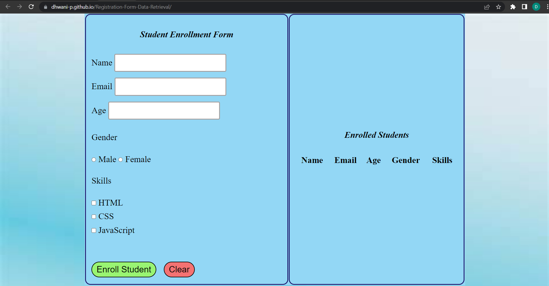 GitHub - dhwani-p/LetsGrowMore-Web-Registration-Form-Data-Retrieval: Displaying of Data on the ...