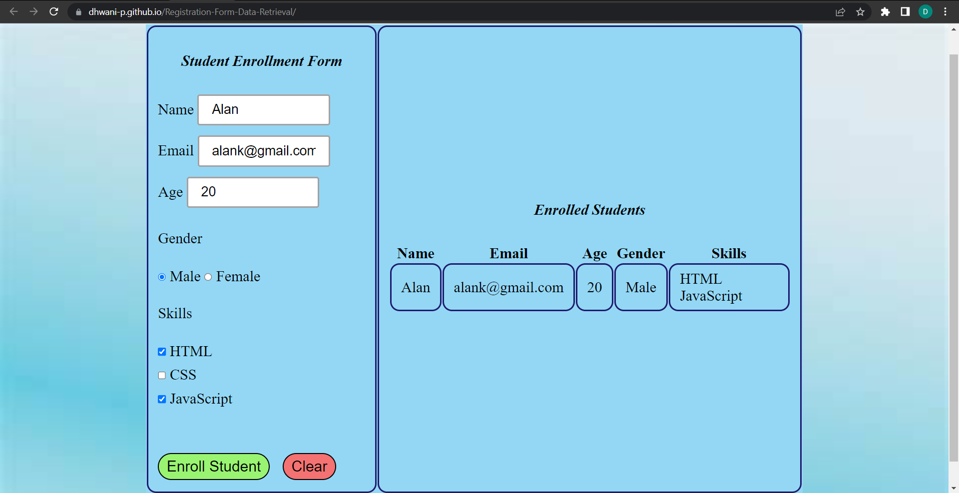 GitHub - dhwani-p/LetsGrowMore-Web-Registration-Form-Data-Retrieval: Displaying of Data on the ...