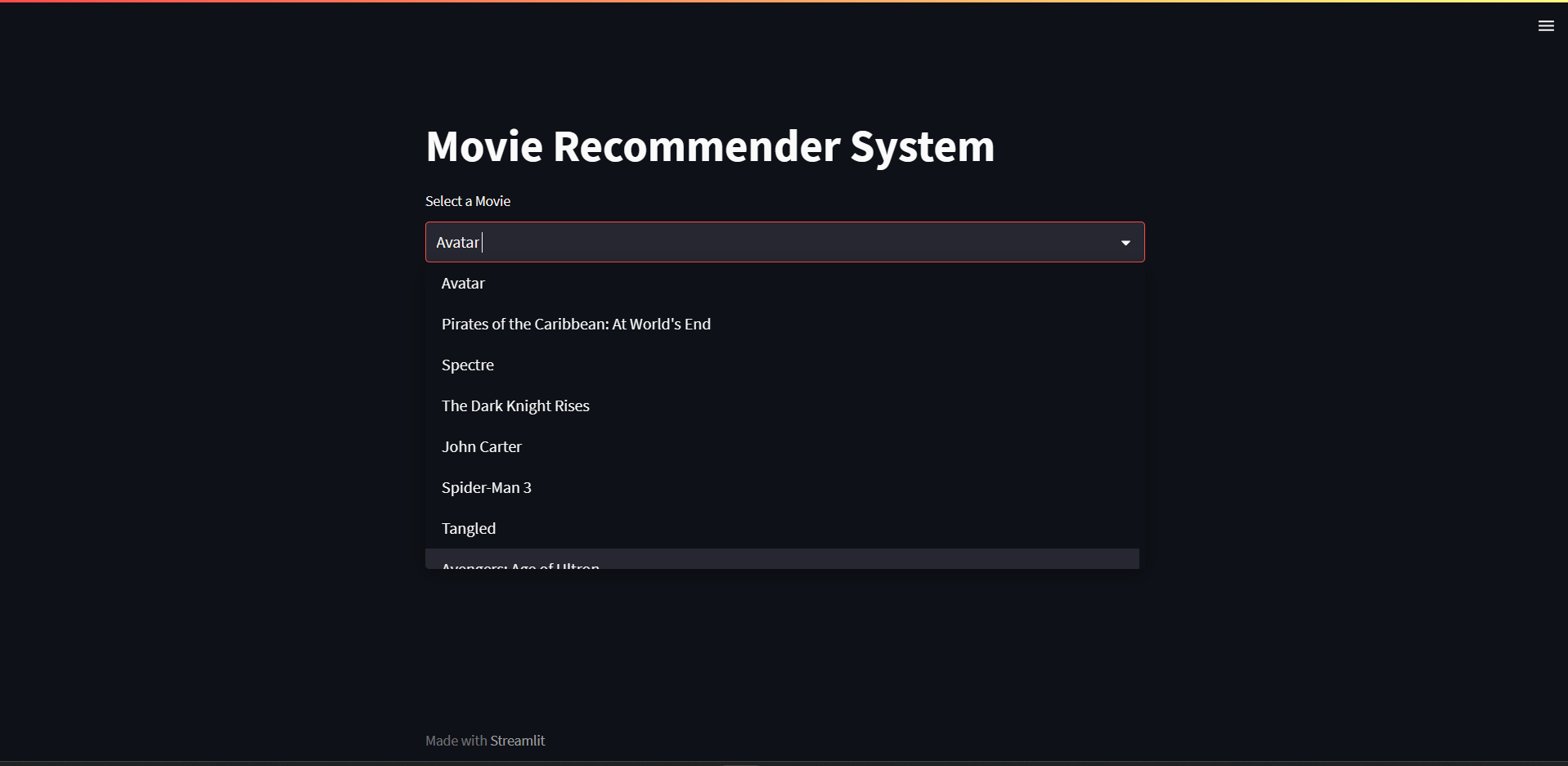 GitHub - Varunrnair/Movie-Recommender-System