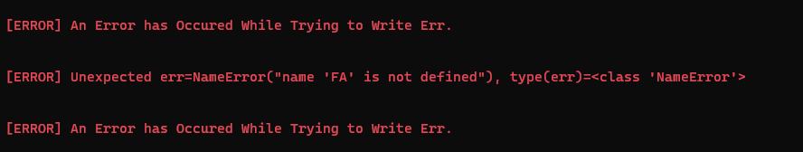 Bug An Error Has Occured While Trying To Write Err · Issue 164 · Charlesbelmicrosoft