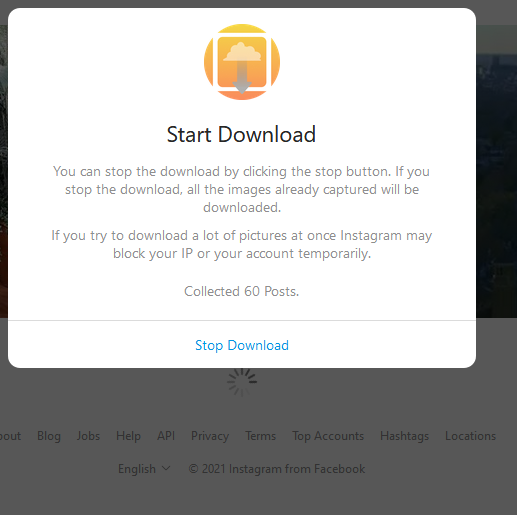 The collecting process keeps hanging · Issue #209 · igdownloader/InstagramDownloader · GitHub