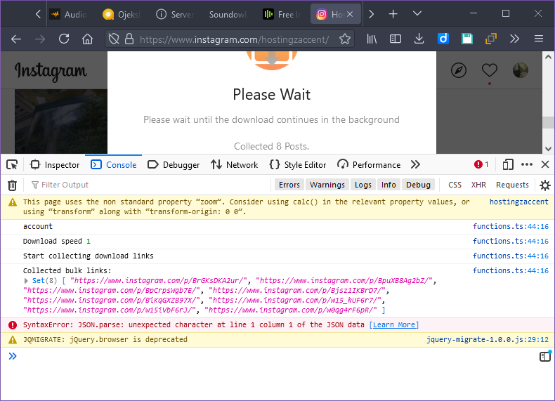 The collecting process keeps hanging · Issue #209 · igdownloader/InstagramDownloader · GitHub