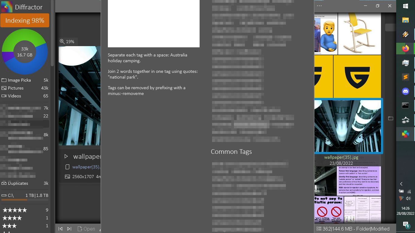The tagging window displays badly when the library has too many tags ...