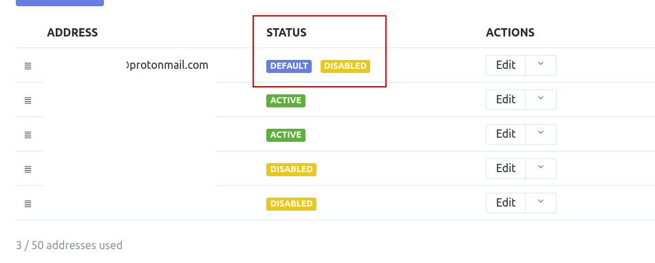 Email address can be both default and disabled · Issue #99 · ProtonMail/proton-mail-settings ...