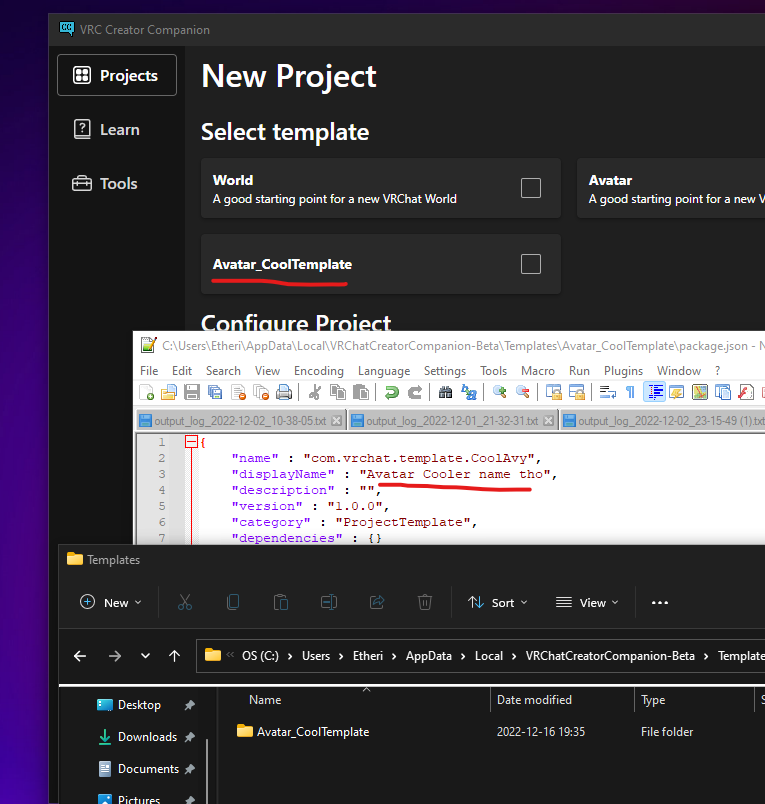 [BUG] Template name not using "displayname" from .json · Issue #51 · vrchat-community/creator ...