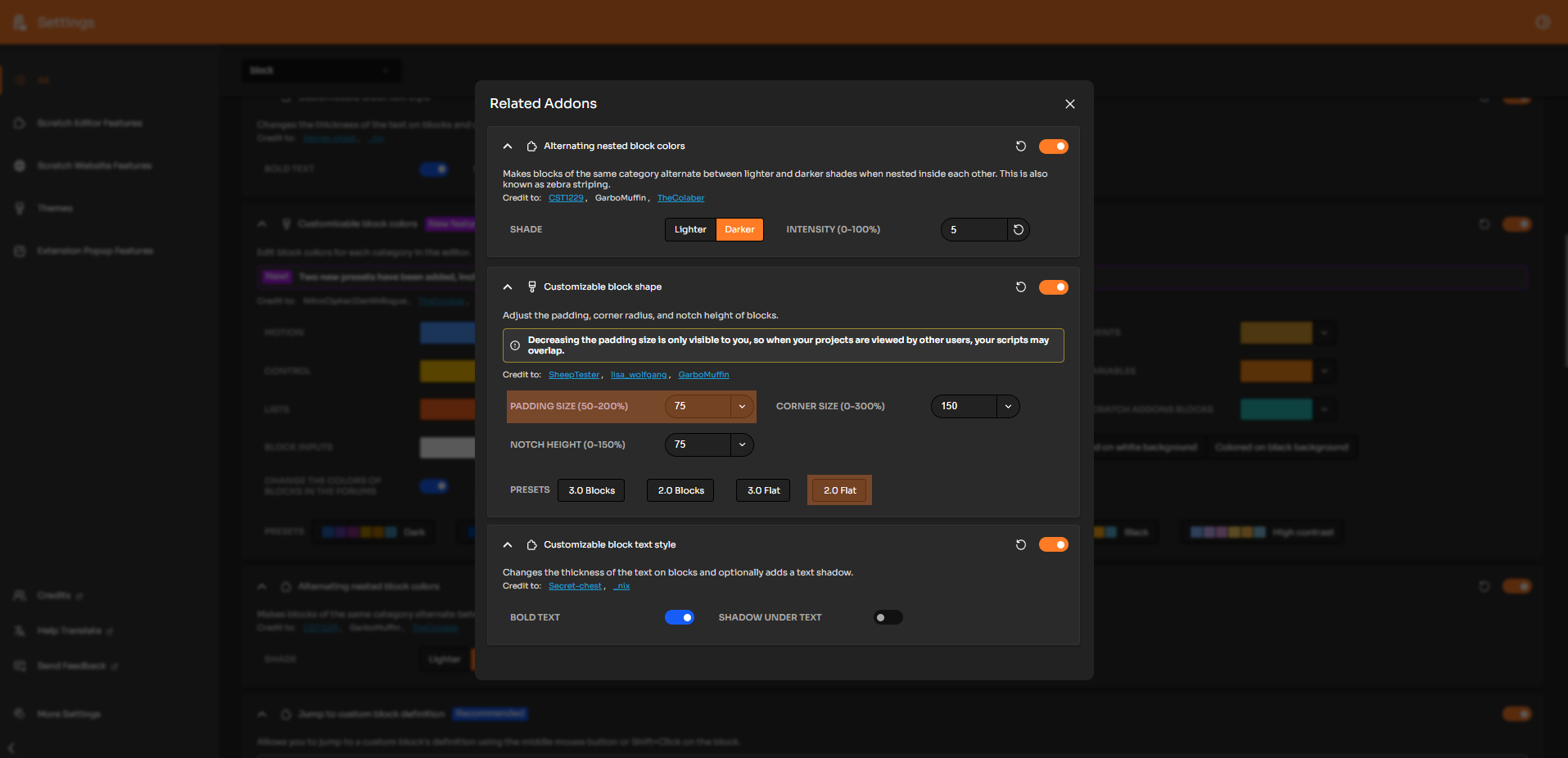Ux Related Addons Section Modal In Settings Page · Issue 5937 