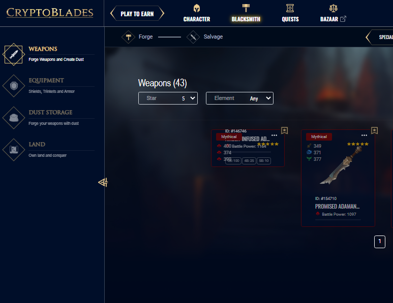 [BUG] -Fixing special swords - cant see what element they are · Issue #1659 · CryptoBlades ...