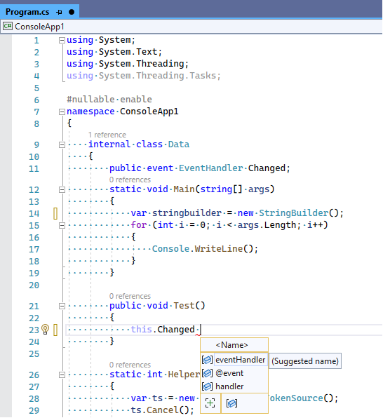 Intellisense Variable Name Suggestions Offered In Wrong Spot 32601517main · Issue 61747 8413