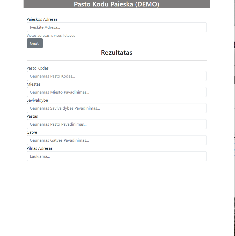 GitHub - matnocode/PostCodeSearch: Pasto kodu paieskos aplikacija