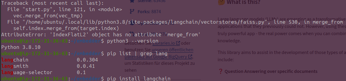 Merge Two Faiss Indexes · Issue 1447 · Langchain Ailangchain · Github 
