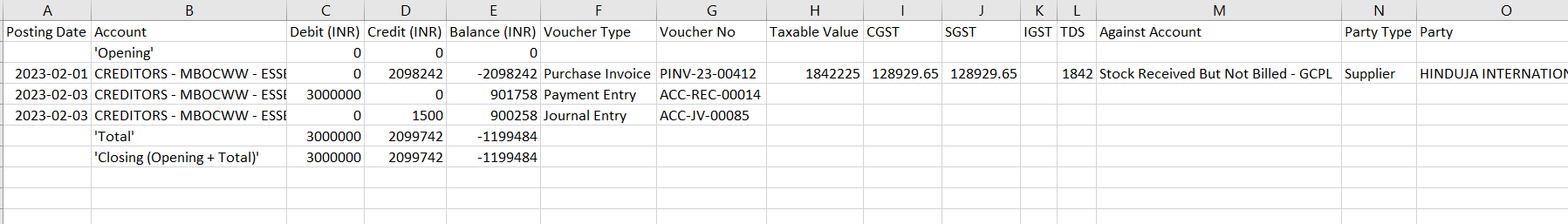 Need General Ledger Format with invoice details · Issue #34764 · frappe/erpnext · GitHub