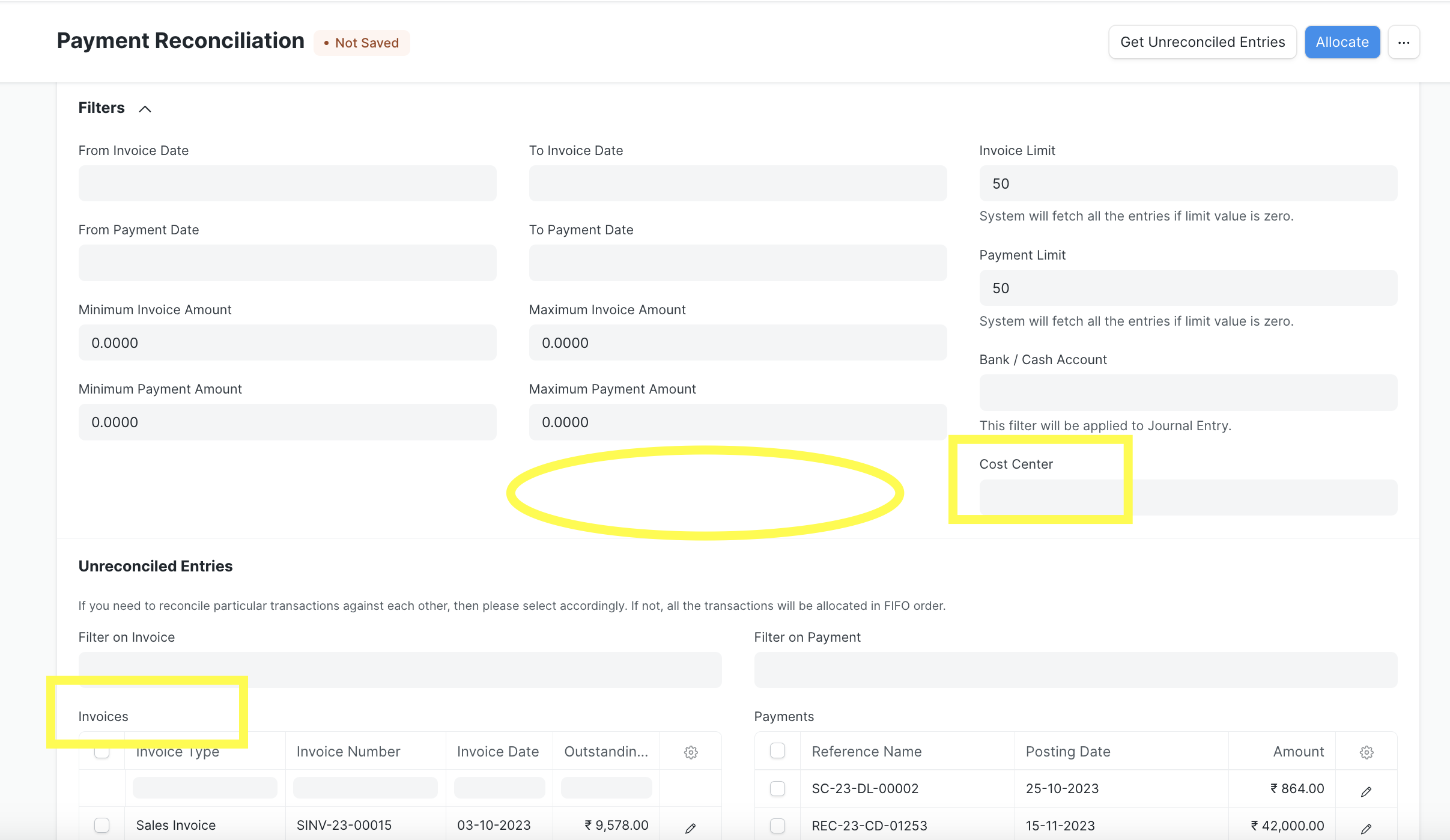 Need branch filter or accounting dimension filters in Payment entry or Payment reconciliation ...
