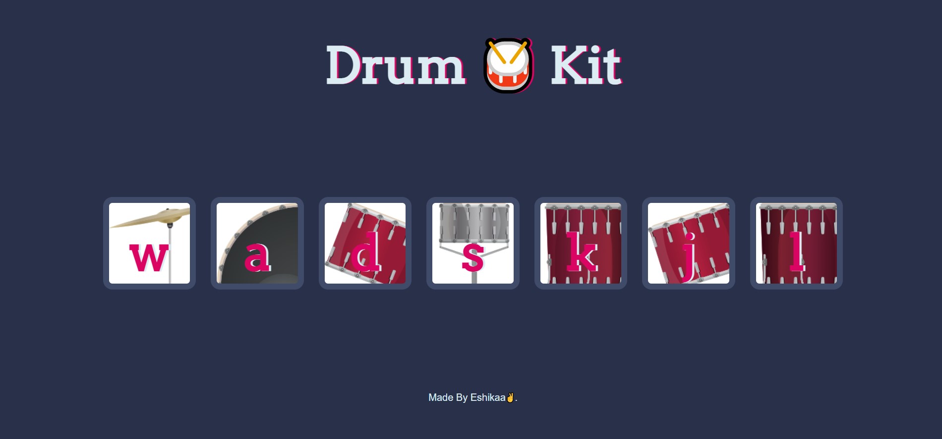 GitHub - Eshikaaa/Drum_Kit: this is my first JS project drum Kit