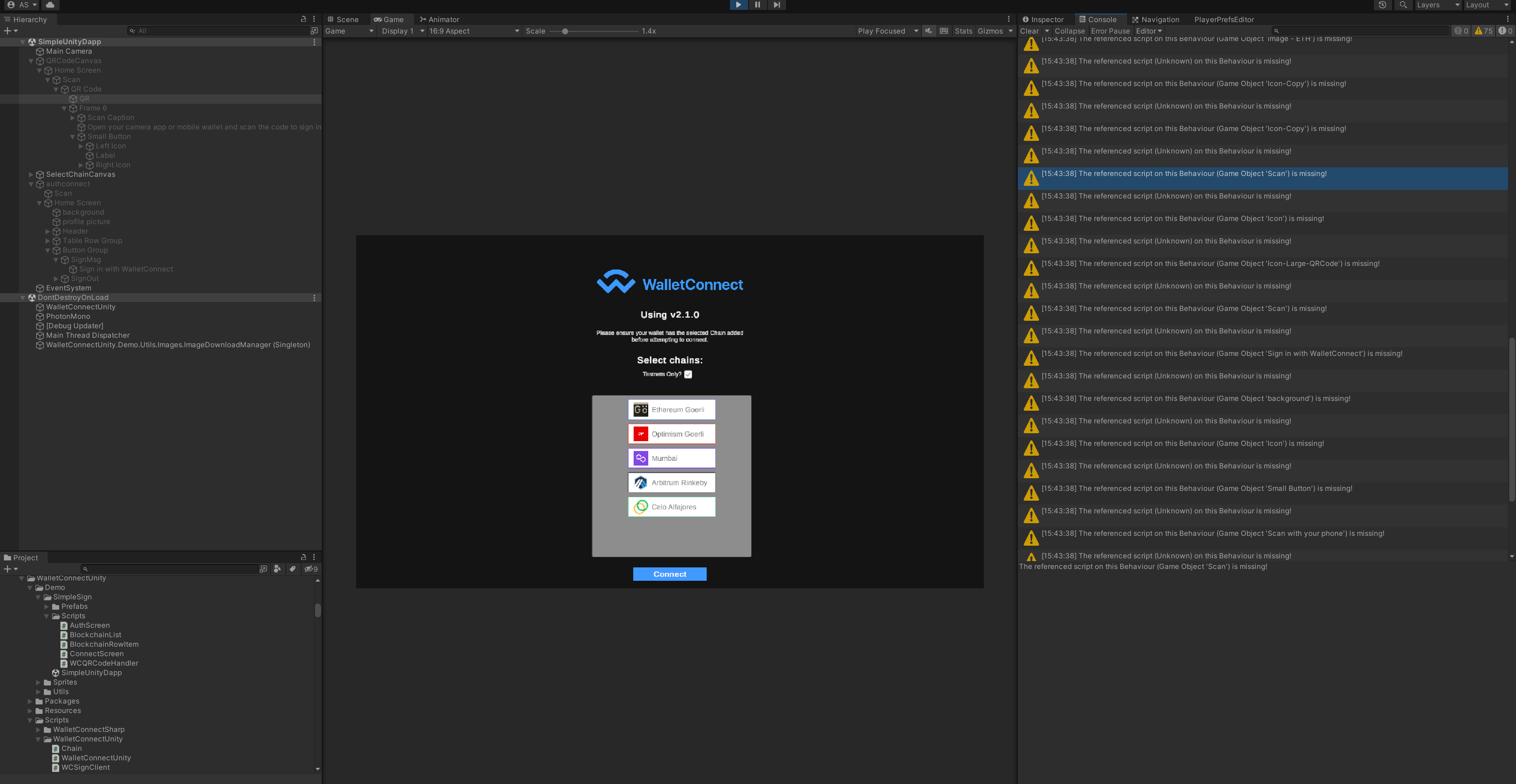 QR Code Scan not responding in WalletConnectUnity SimpleUnityDapp scene · Issue #75 ...