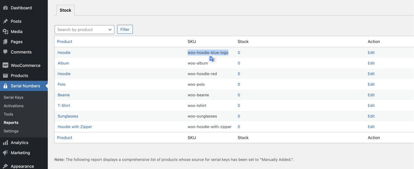 Action 'Edit' is not working for variable products on Report menu. · Issue #296 · pluginever/wc ...