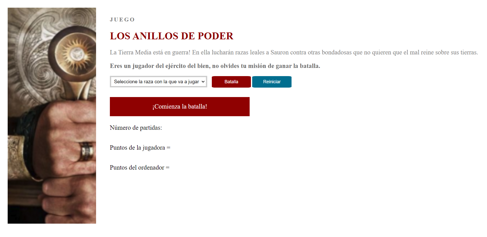 Github Celiamartin11personal Project Game Javascript Juego Los Anillos De Poder Escoger 