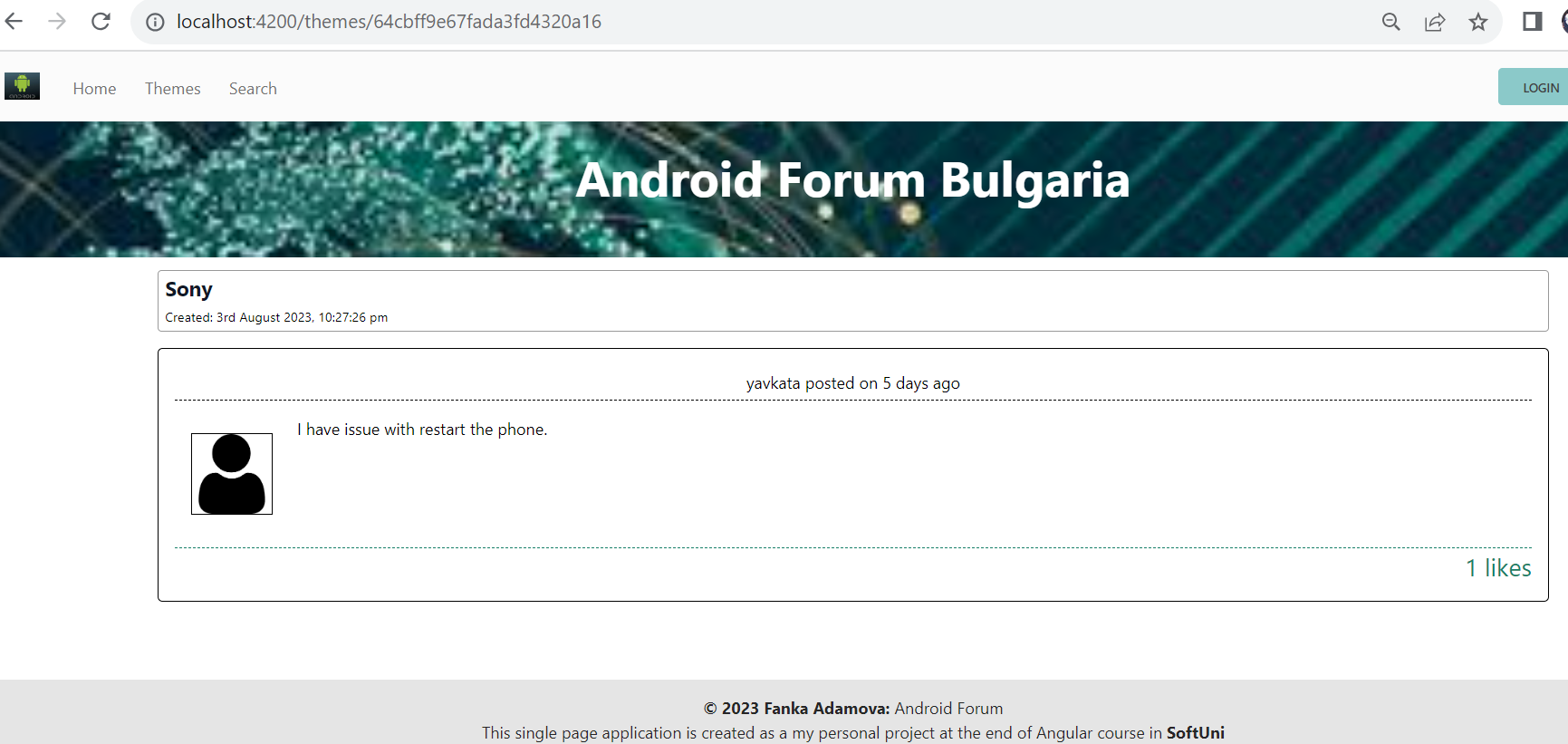 GitHub - fanitaadamova/My-personal-Angular-Project-Softuni: My personal project - Android forum ...