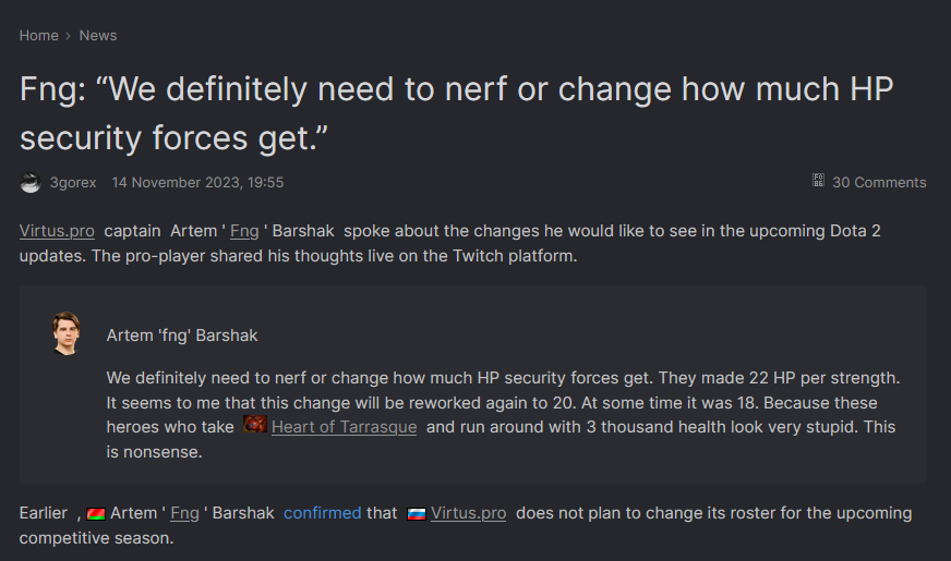 [Gameplay] Disbalance of strenght/gain and health points. Supported by pro player Fng. · Issue ...