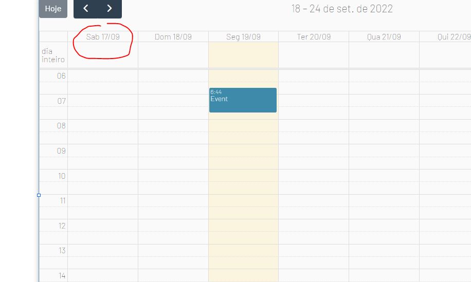 FULL CALENDAR shows events 1 day after in all cases, week starts on saturday instead sunday ...