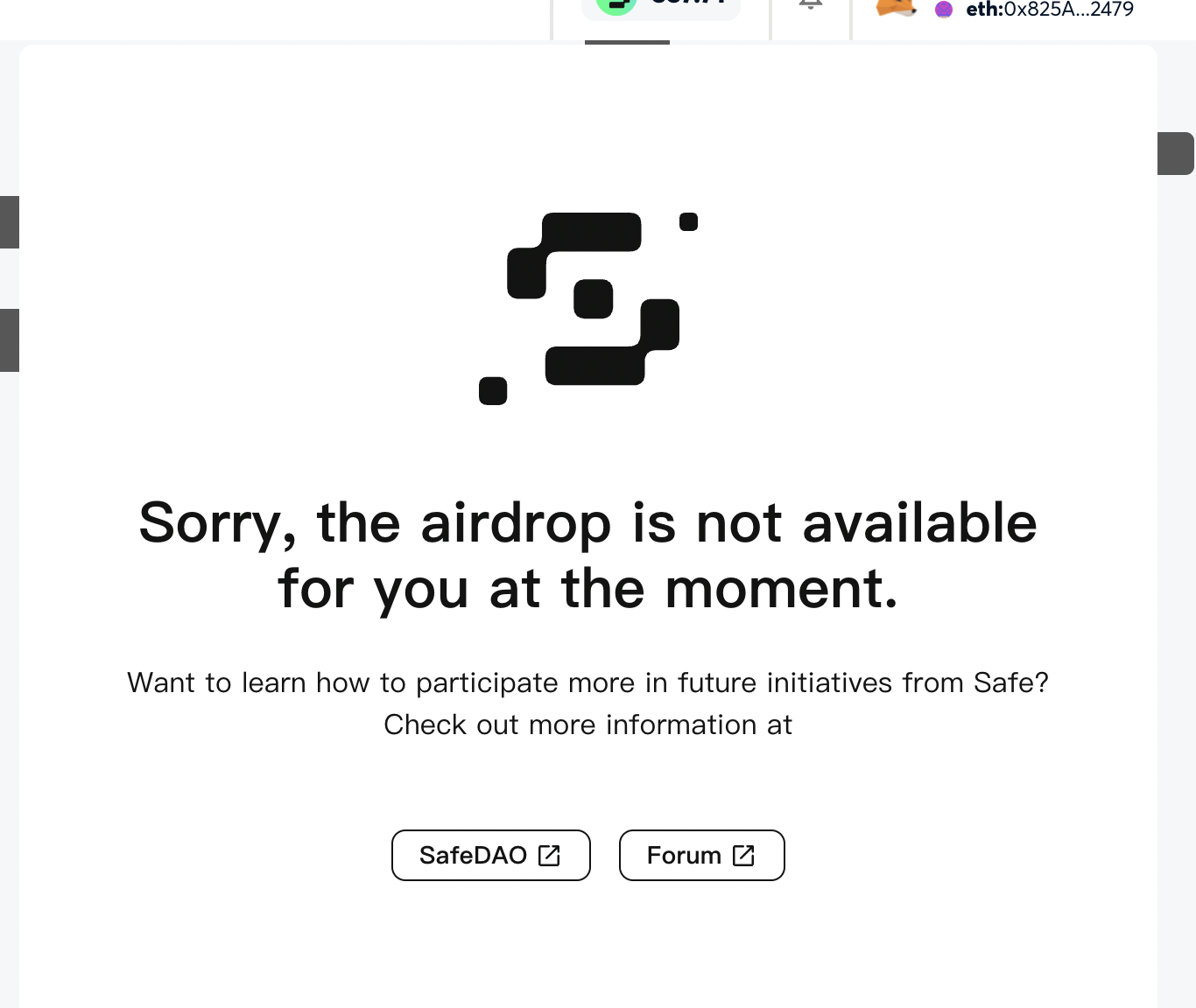 "Airdrop is not available for you at the moment" error when trying to claim Safe airdrop · Issue ...
