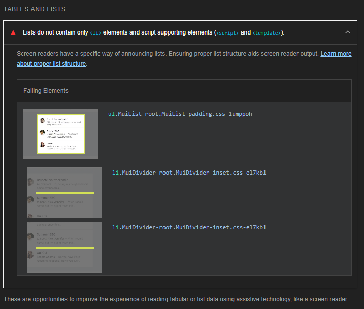 [docs] [List] [Divider] List with Divider demos fails on accessibility · Issue #37150 · mui ...