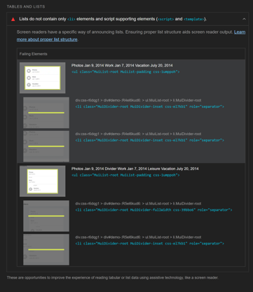 [docs] [List] [Divider] List with Divider demos fails on accessibility · Issue #37150 · mui ...