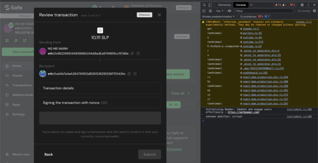 ETH Mainnet - Cannot propose a new transaction to send SLP tokens · Issue #158 · 5afe/safe ...