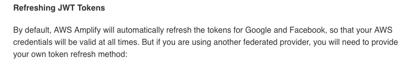 Token Expired Aws Amplify Is Not Refreshing Federated Login Tokens · Issue 180 · Aws Amplify