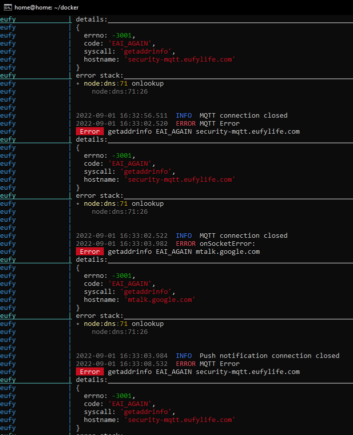 Start Listening was not completed in timely manner · Issue #517 · fuatakgun/eufy_security · GitHub
