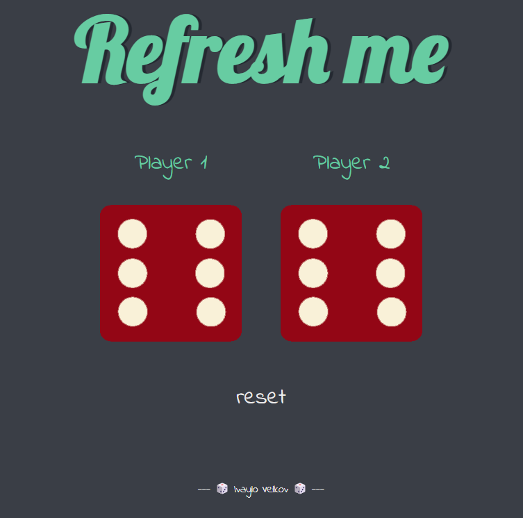 Github Velkoviv Dice Game This Is One Page Site Were The Bigger Dice