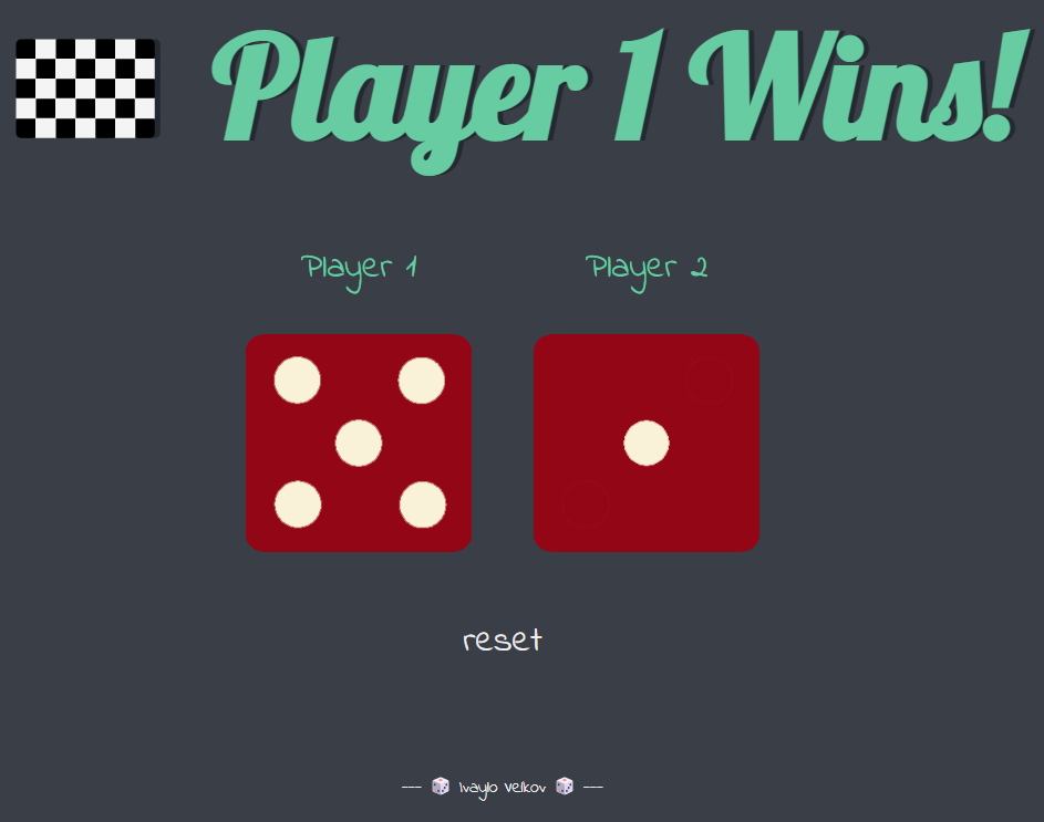 Github Velkoviv Dice Game This Is One Page Site Were The Bigger Dice