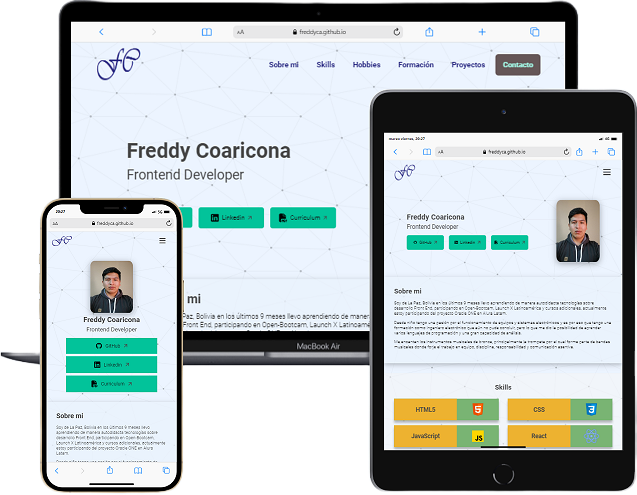 GitHub - FreddyCA/Portafolio: Desafío Portafolio - ONE Alura LATAM