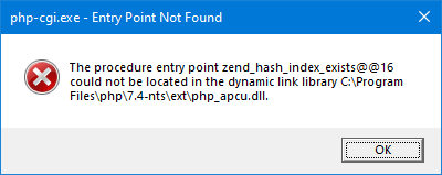 Extension failed to load on windows with PHP 7.4 · Issue #390 · krakjoe ...