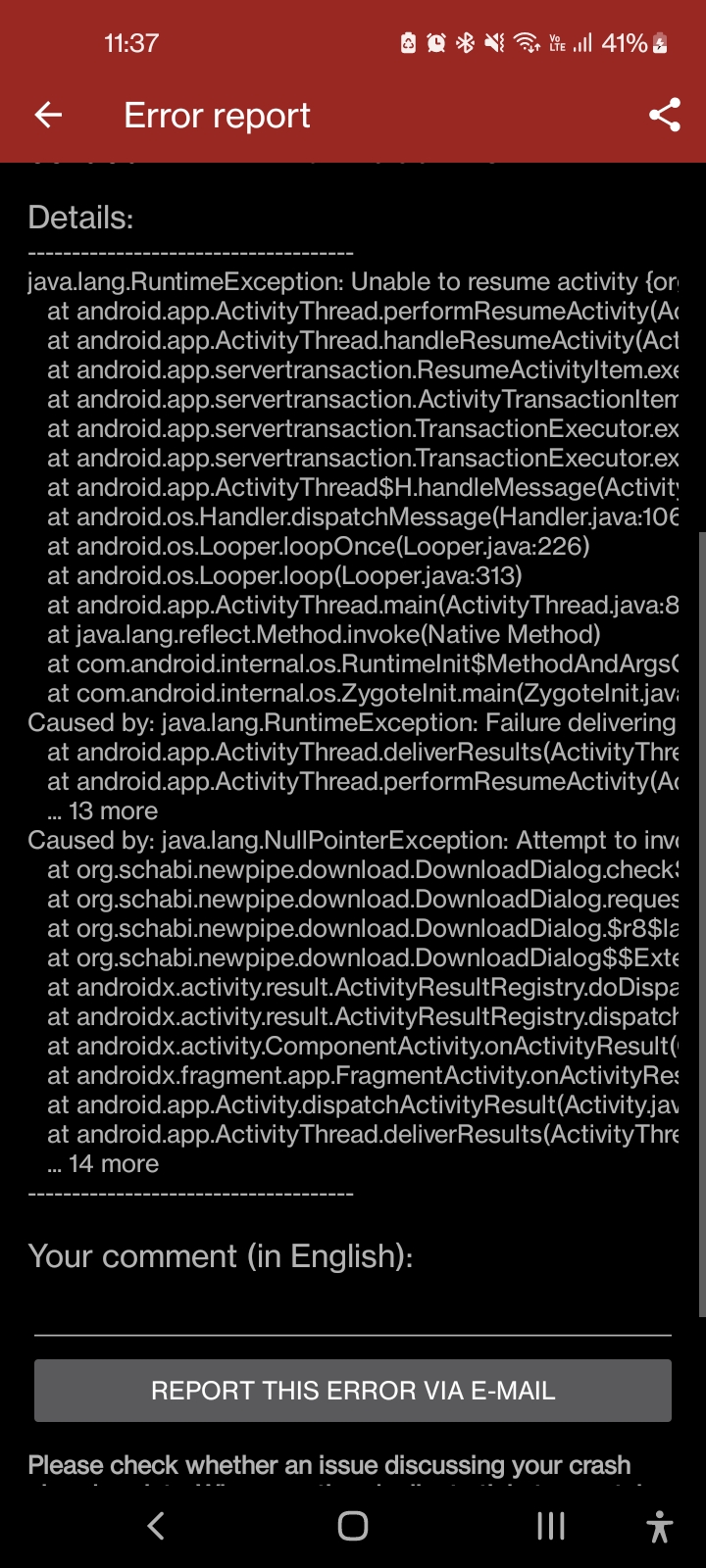 The app crashes when i go to download (I download it through F-Droid ...