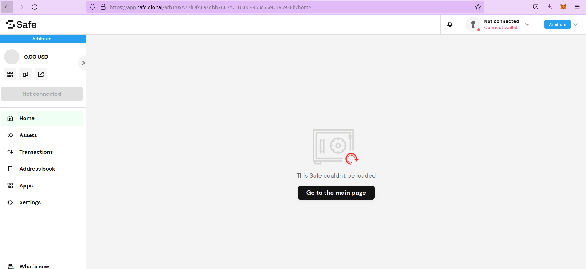 [Arbitrum] Safe could not be loaded · Issue #101 · 5afe/safe-support · GitHub