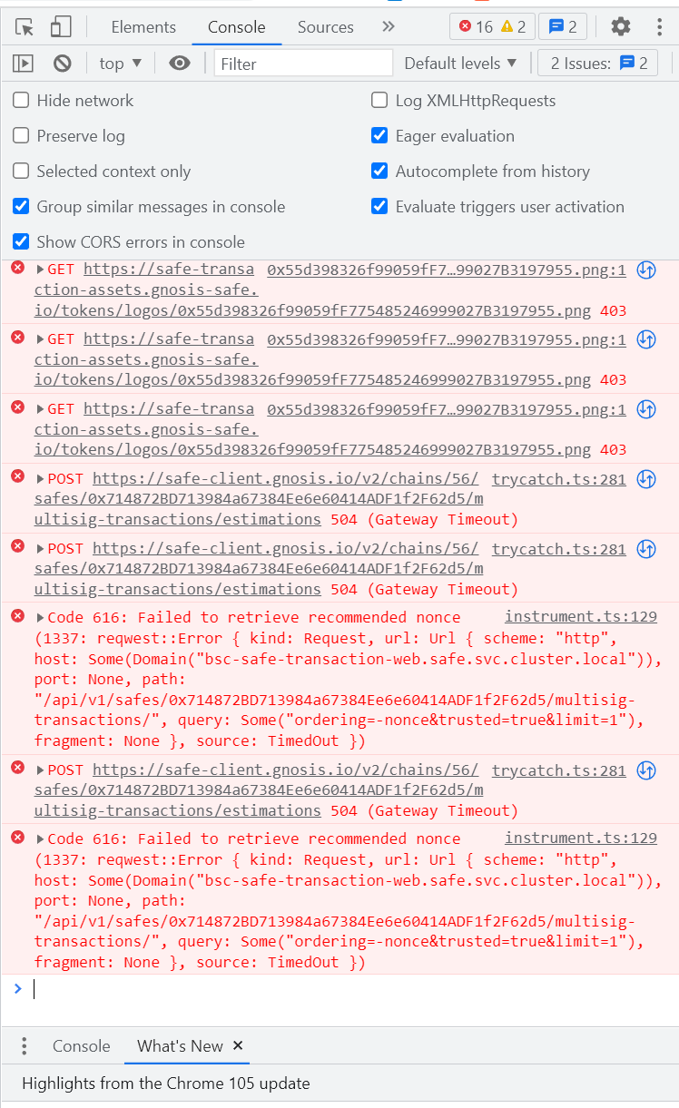 [BSC chain]Transaction does not post in Transaction Queue after submitting/signing · Issue #15 ...