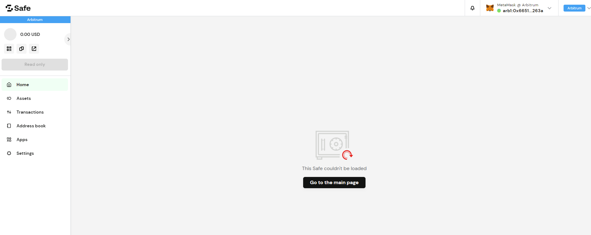 [Arbitrum] Safe could not be loaded · Issue #101 · 5afe/safe-support · GitHub