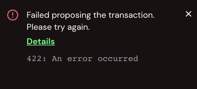 [Polygon] 422: An error occurred when trying propose a transaction ...